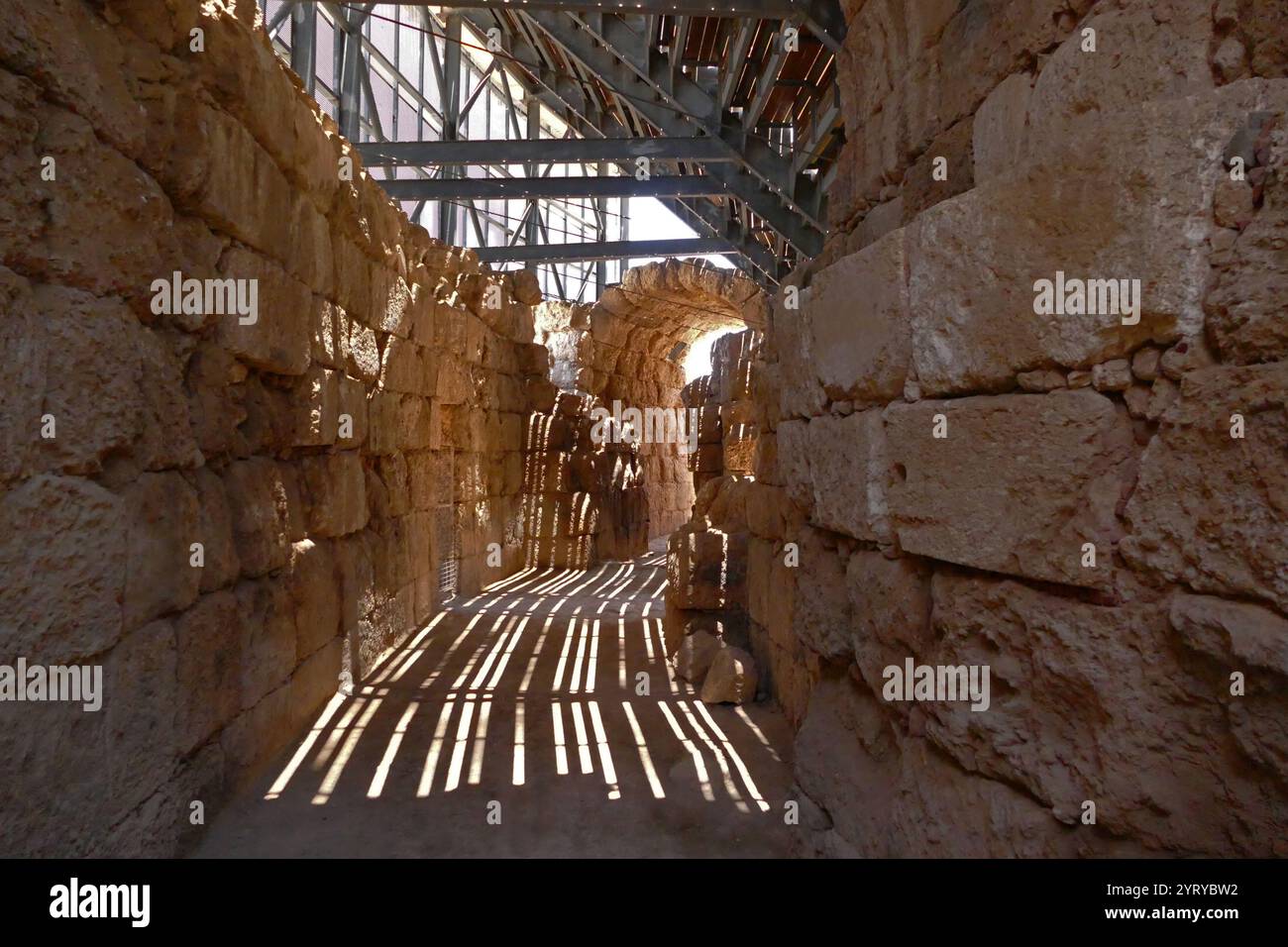 Ruins of Roman Amphitheatre, Bayt Jibrin (Beit Guvrin), Israel. During ...