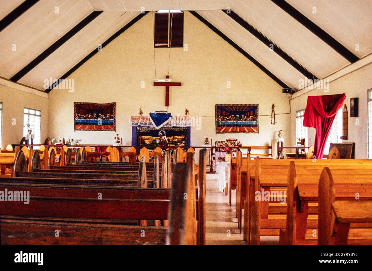 View of the church in Yasawa-i-Rara, a remote village in the Yasawa ...