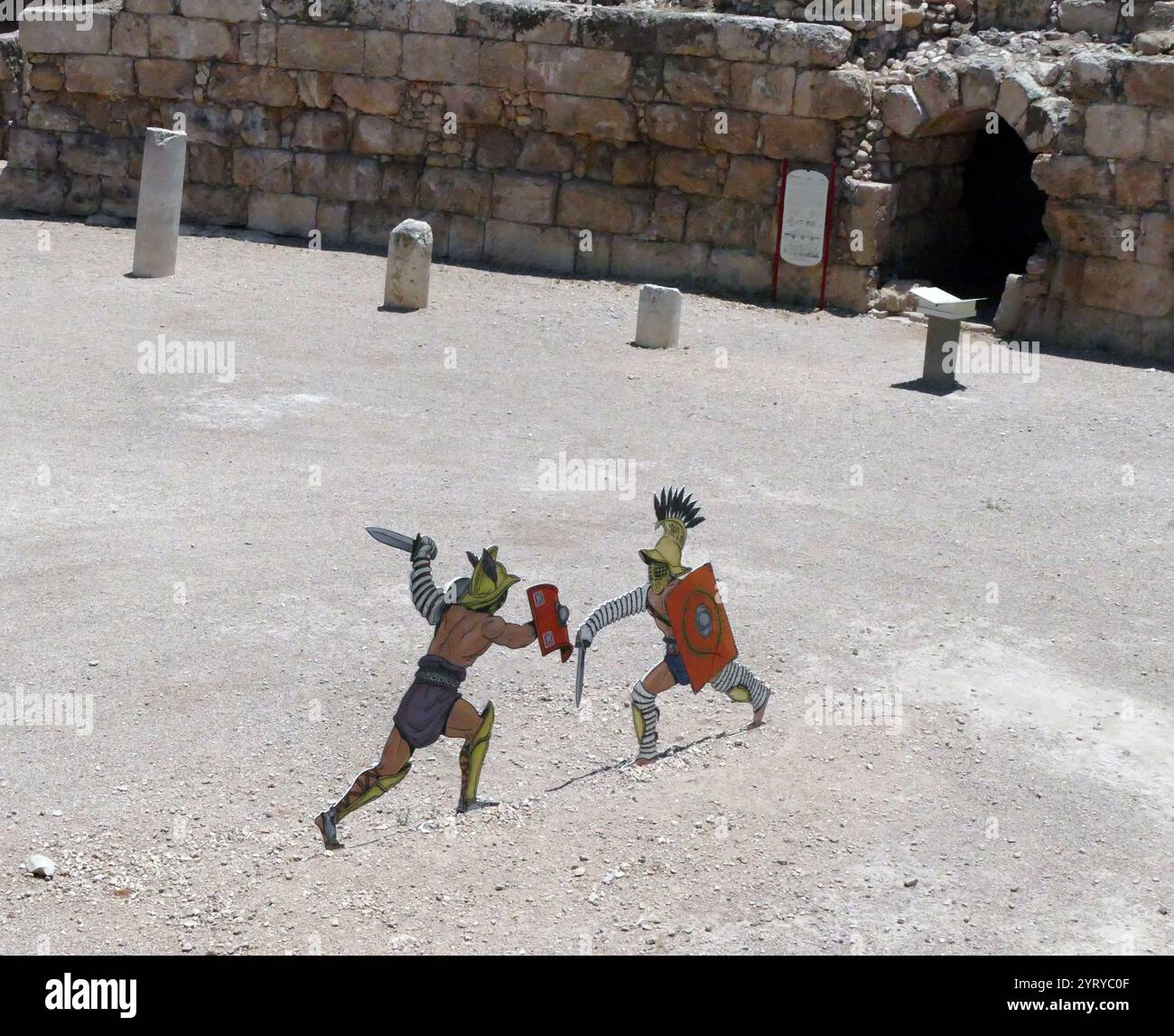 Ruins of Roman Amphitheatre, Bayt Jibrin (Beit Guvrin), Israel. During ...