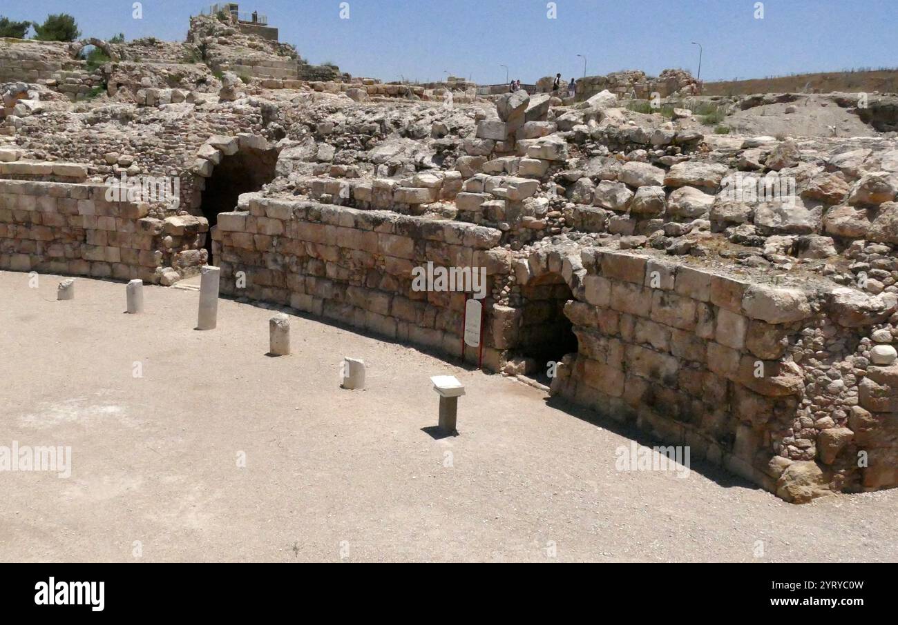 Ruins of Roman Amphitheatre, Bayt Jibrin (Beit Guvrin), Israel. During ...