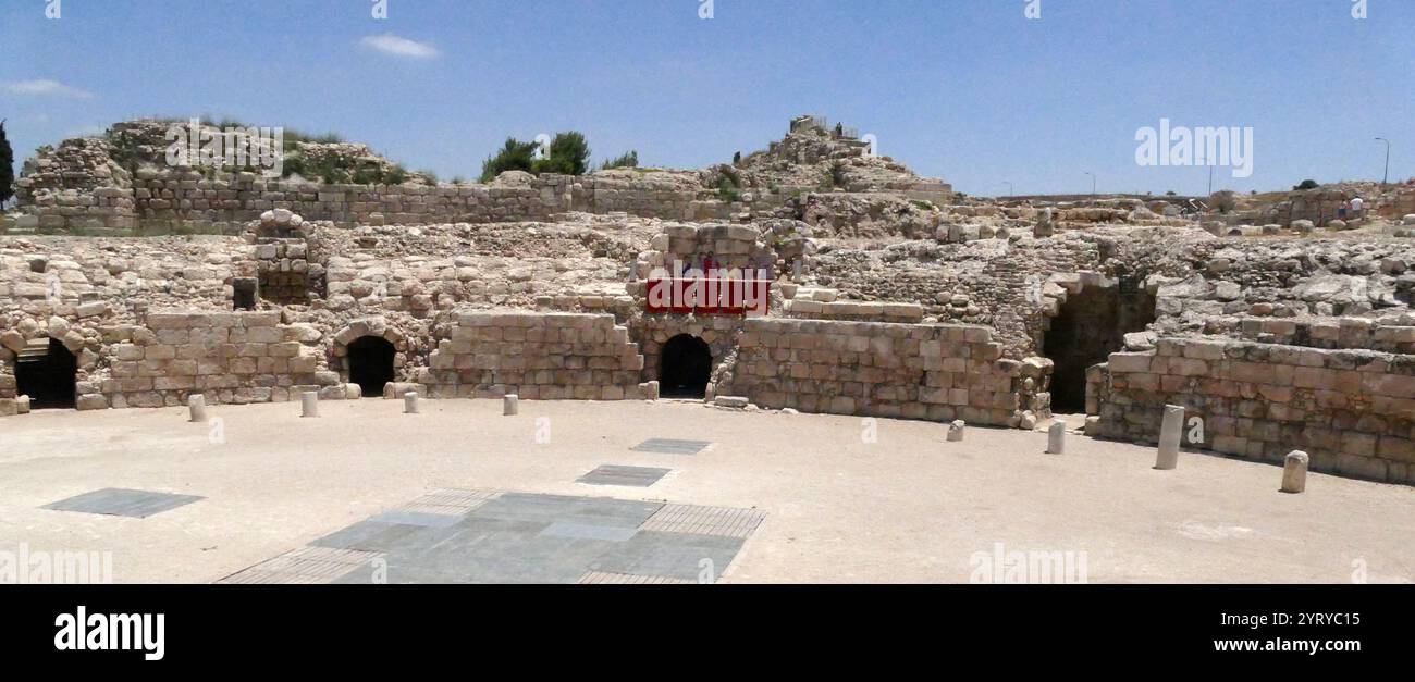 Ruins of Roman Amphitheatre, Bayt Jibrin (Beit Guvrin), Israel. During ...