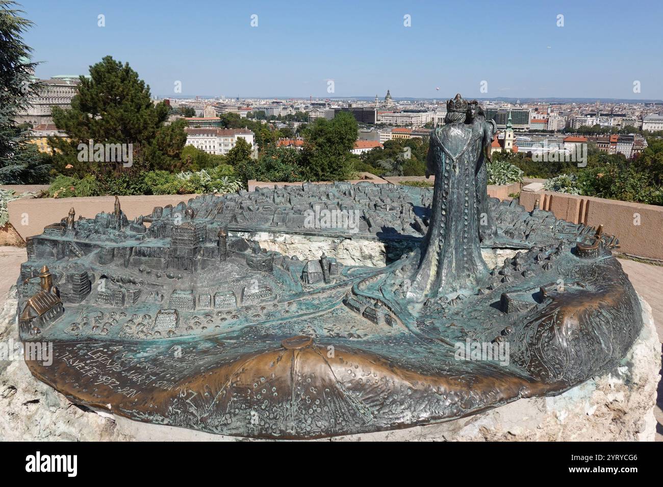 Hungary, Budapest, Sculpture of Prince Buda and Princess Pest at ...