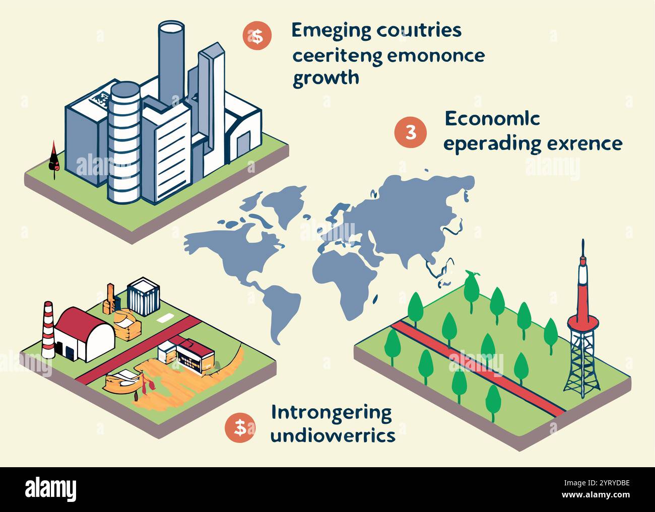 Emerging Countries in Economic Growth infographics. vector Stock Vector ...