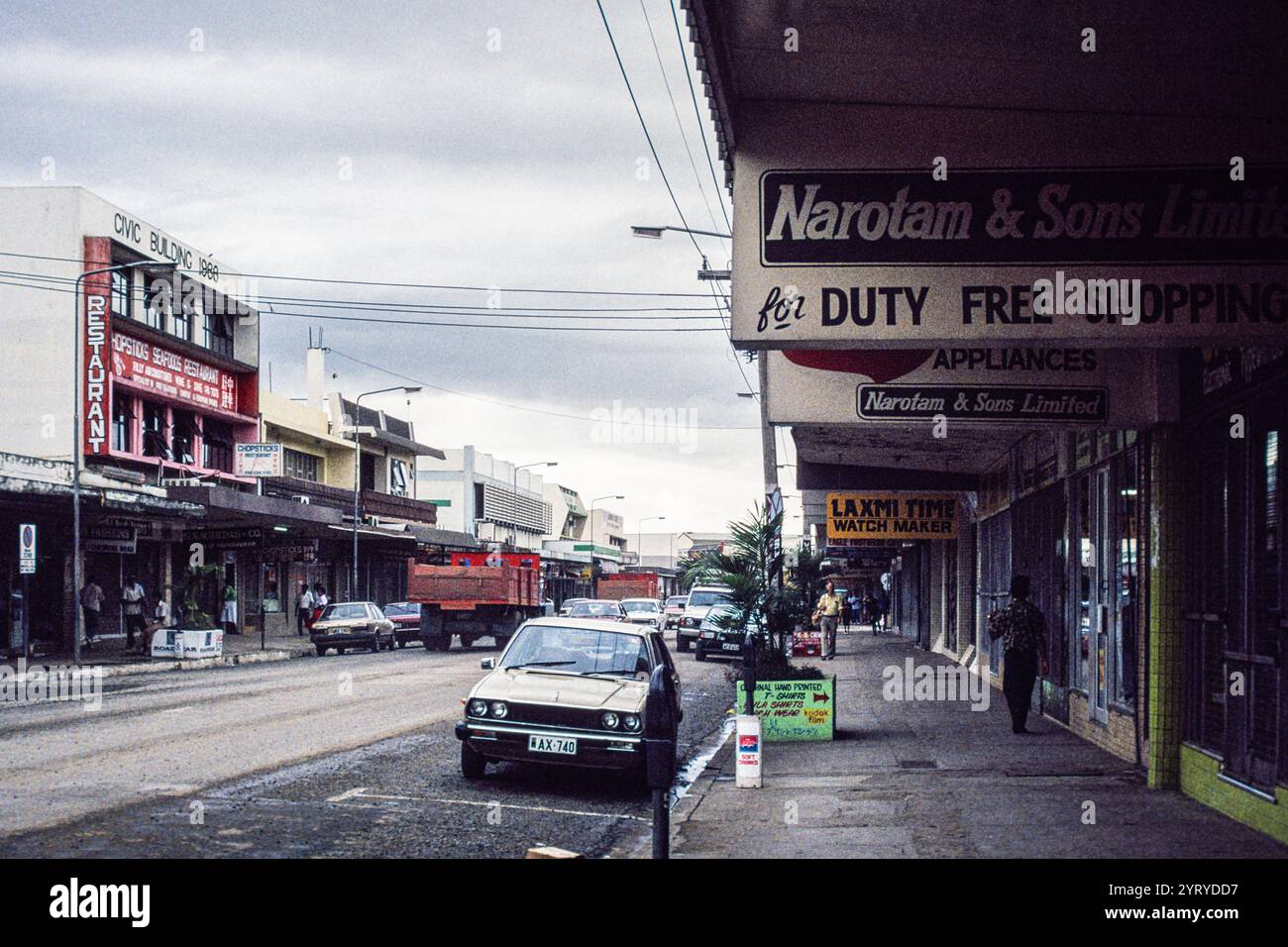 View of the main street in Nadi town on Viti Levu, the main island of ...