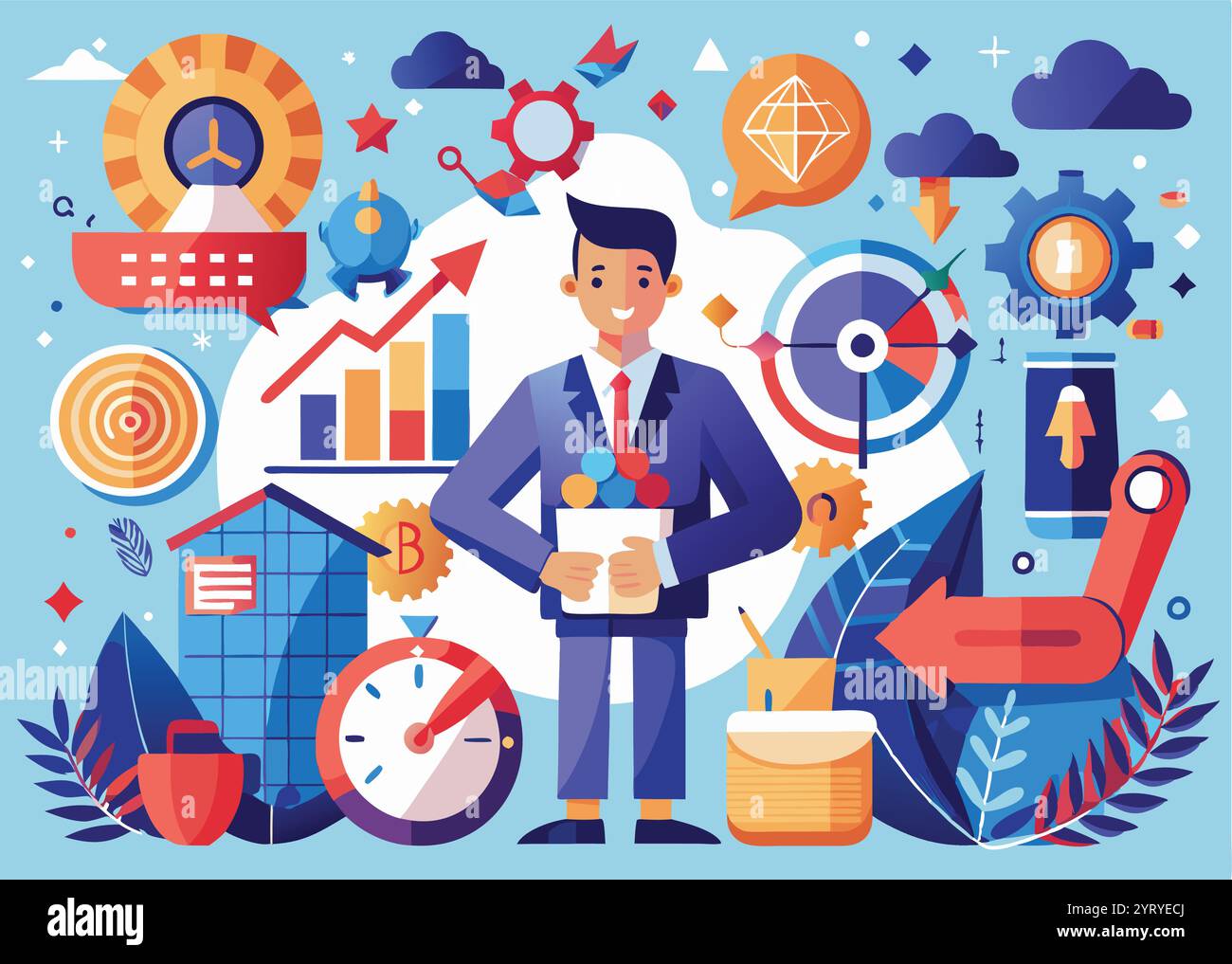 Factors Behind Business Success and Challenges infographics. vector ...
