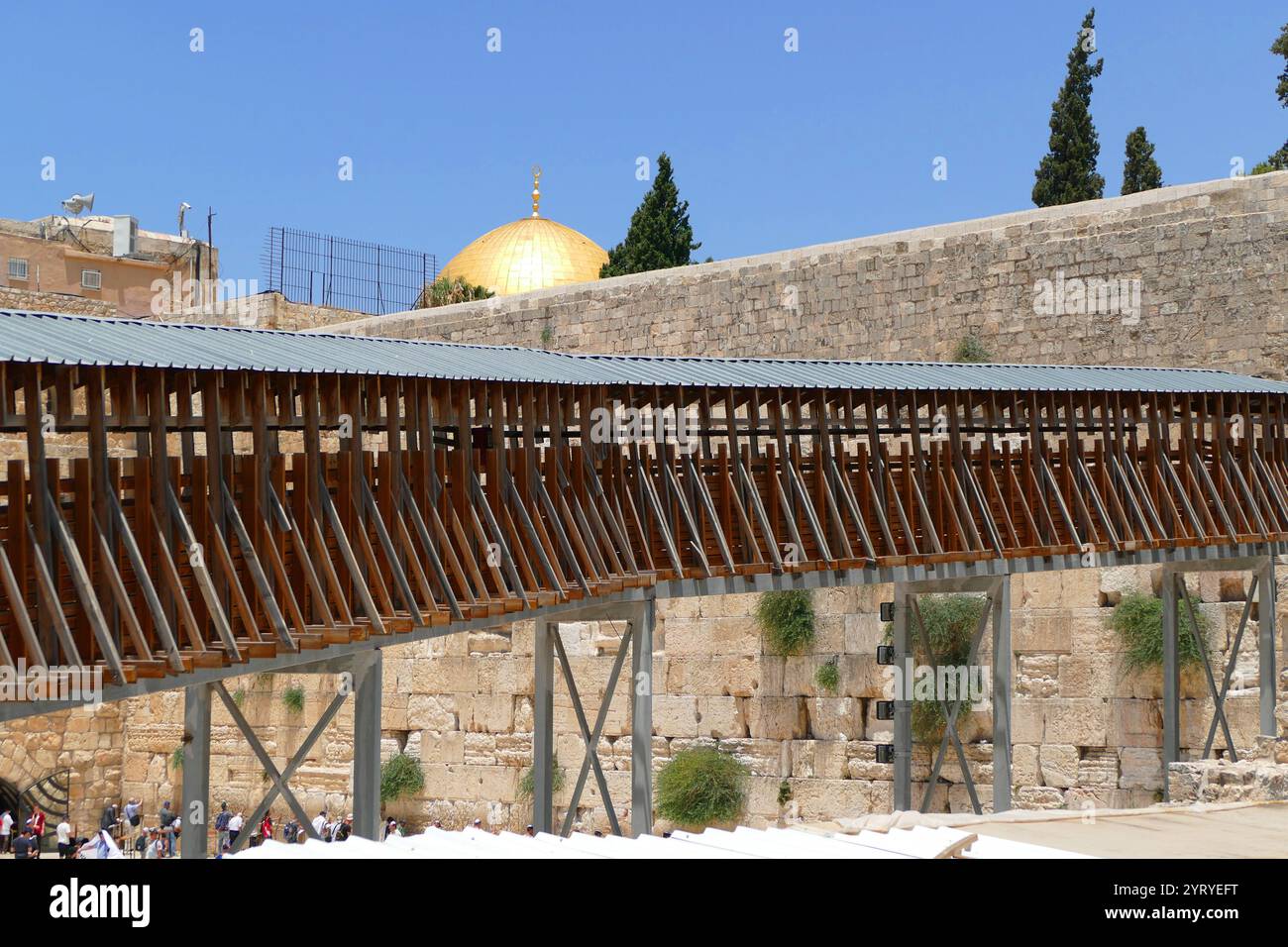 Wooden Ramp leading to the Dome of the Rock, (Qubbat al-Sakhrah), on ...