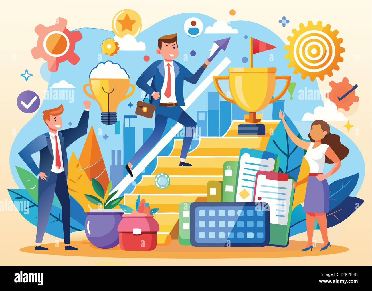 Factors Behind Business Success and Challenges infographics. vector ...