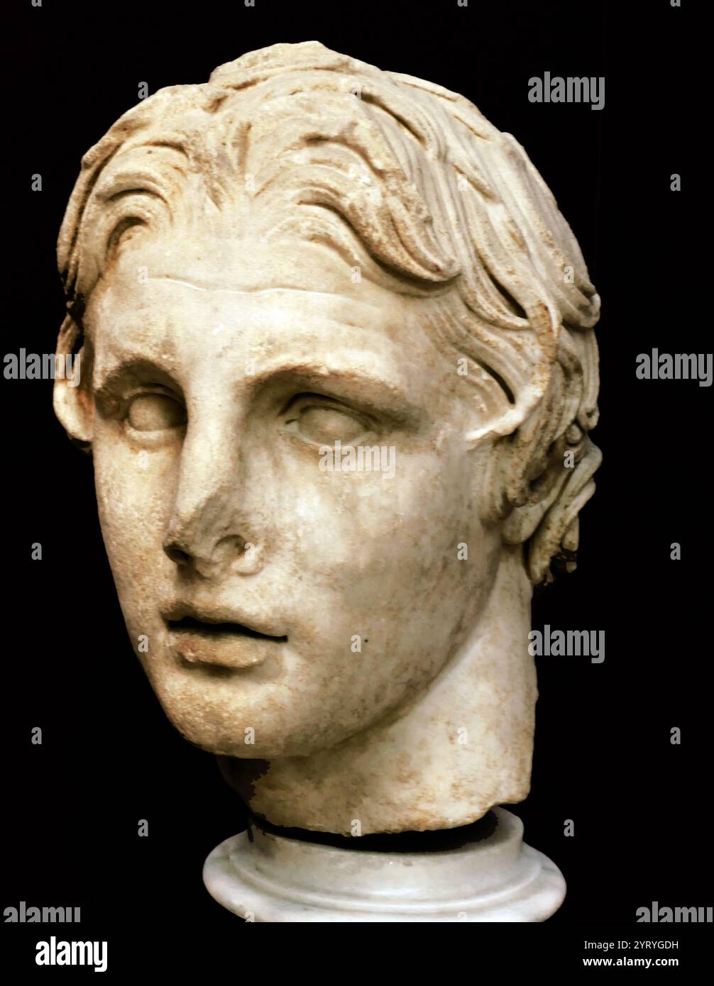 Marble head of Alexander the Great 356-323 BC. Hellenistic Period 2nd ...