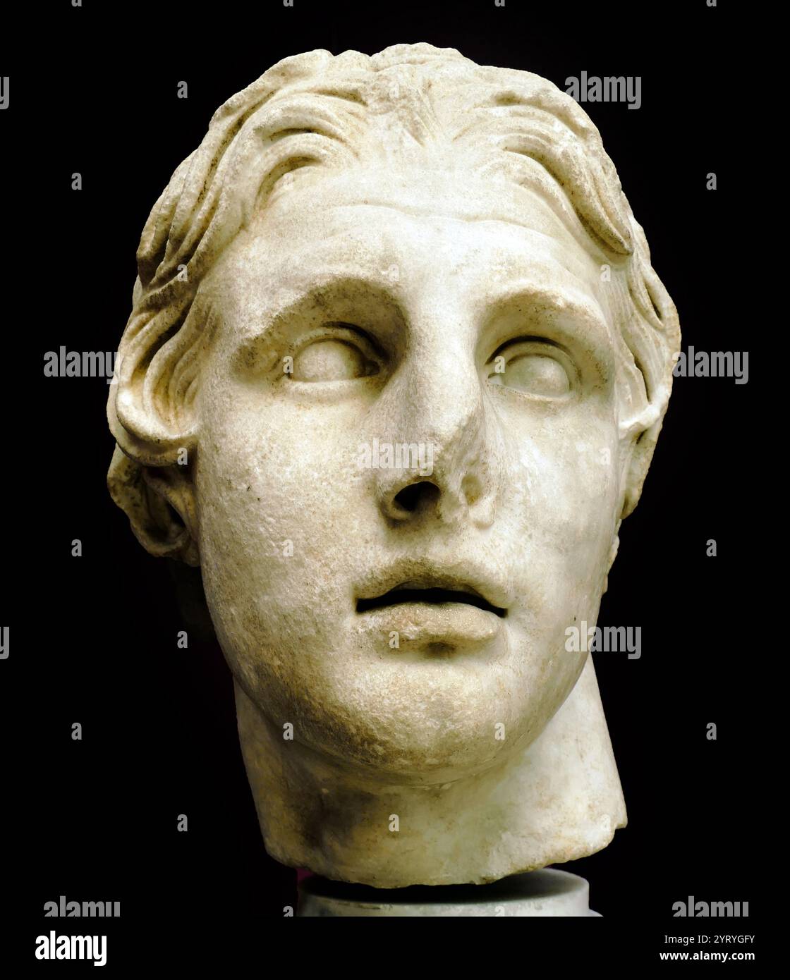 Marble head of Alexander the Great 356-323 BC. Hellenistic Period 2nd ...