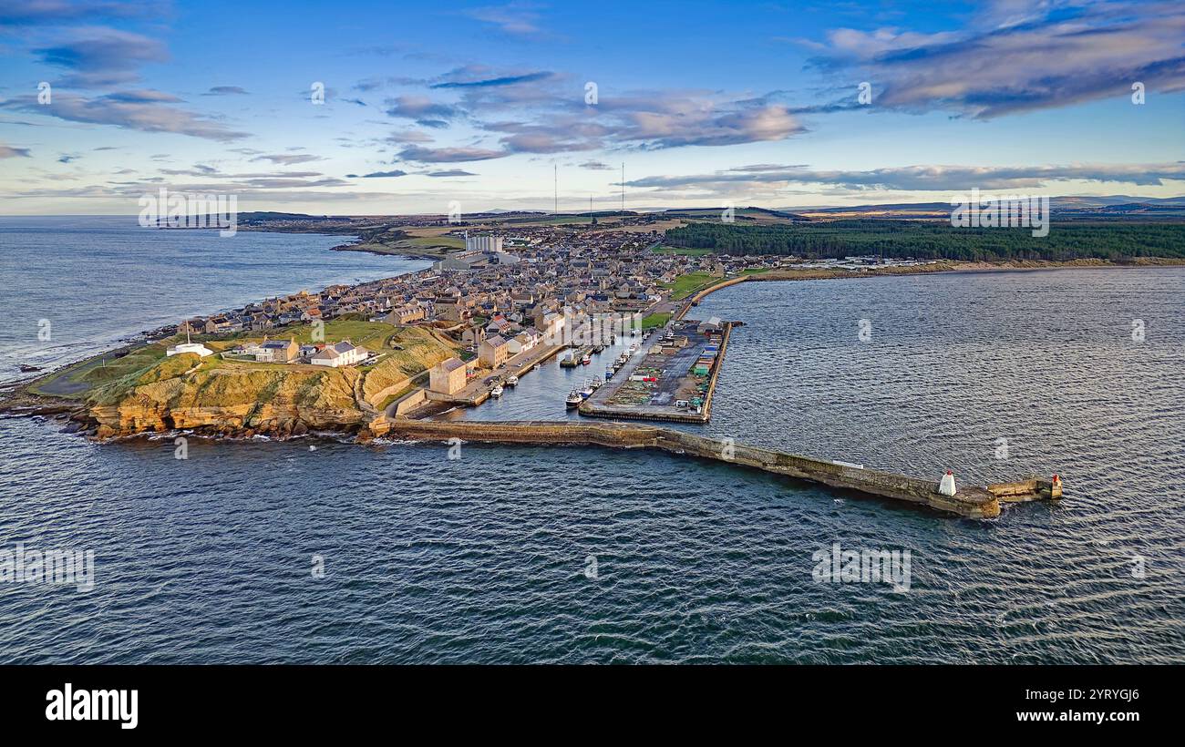 Burghead Moray Coast Scotland small village and harbour built on a ...