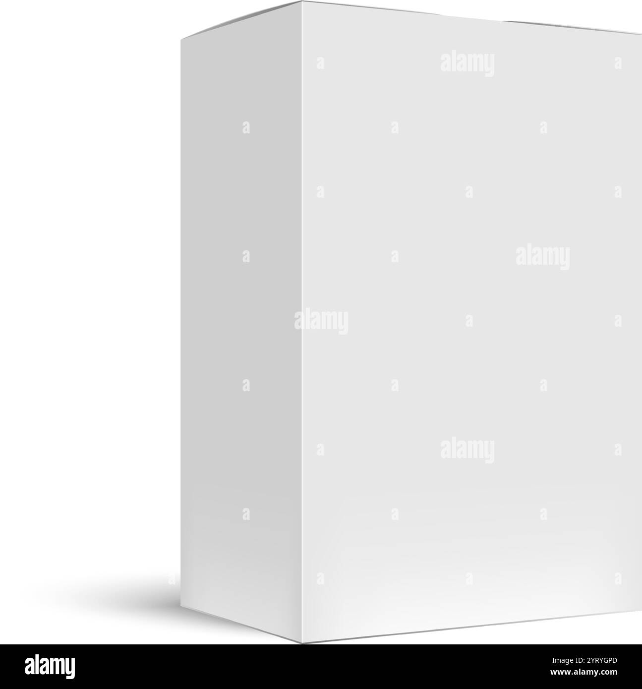 Realistic white cardboard box mockup casting a soft shadow on a clean ...