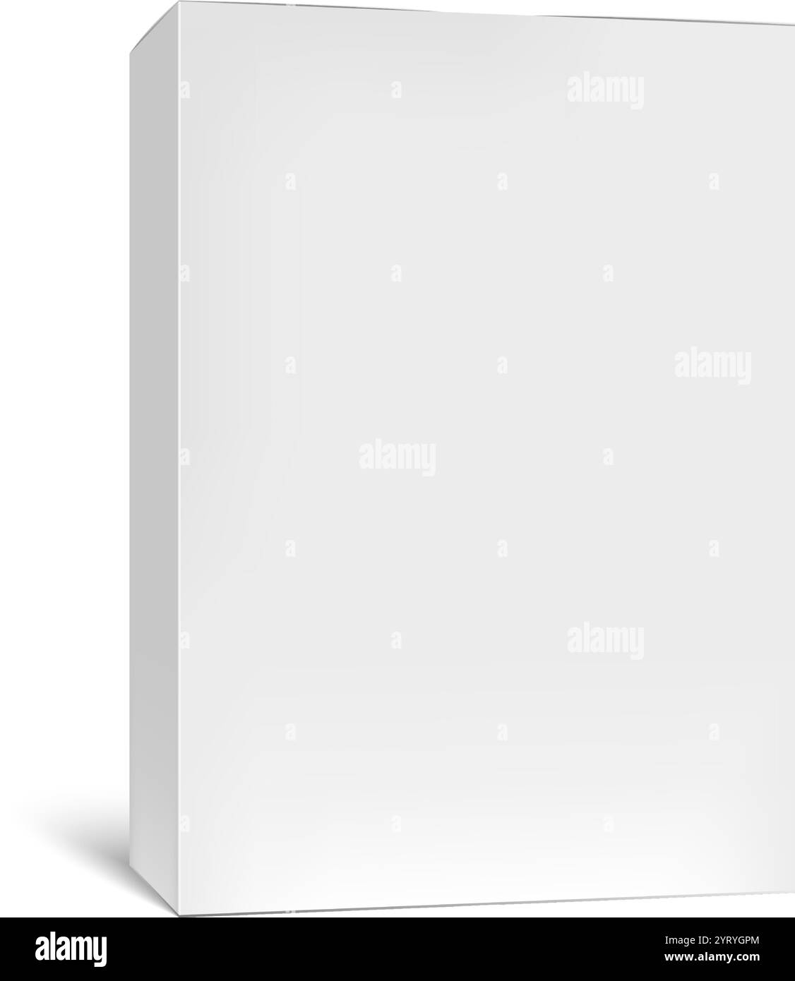 White rectangular packaging box mockup template casting a shadow on a ...