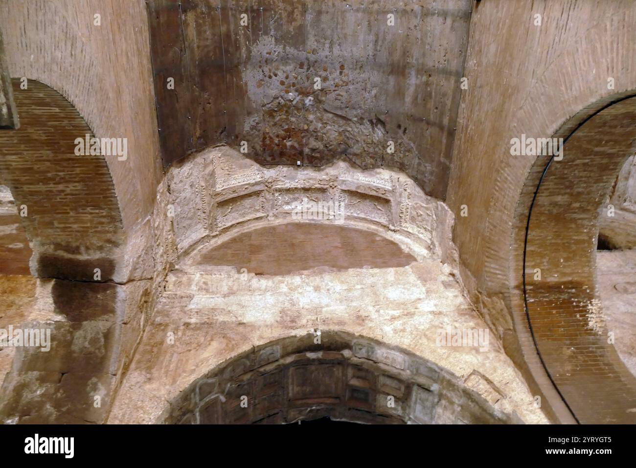 Interior detail of the Colosseum Amphitheatre, Rome, Italy. Built of ...