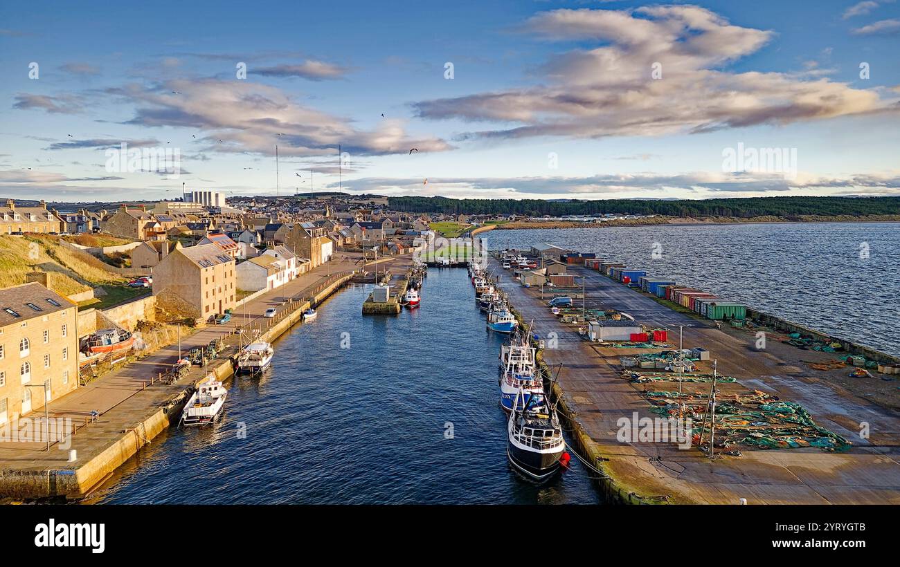 Burghead peninsula Moray Coast Scotland village houses and Thomas ...