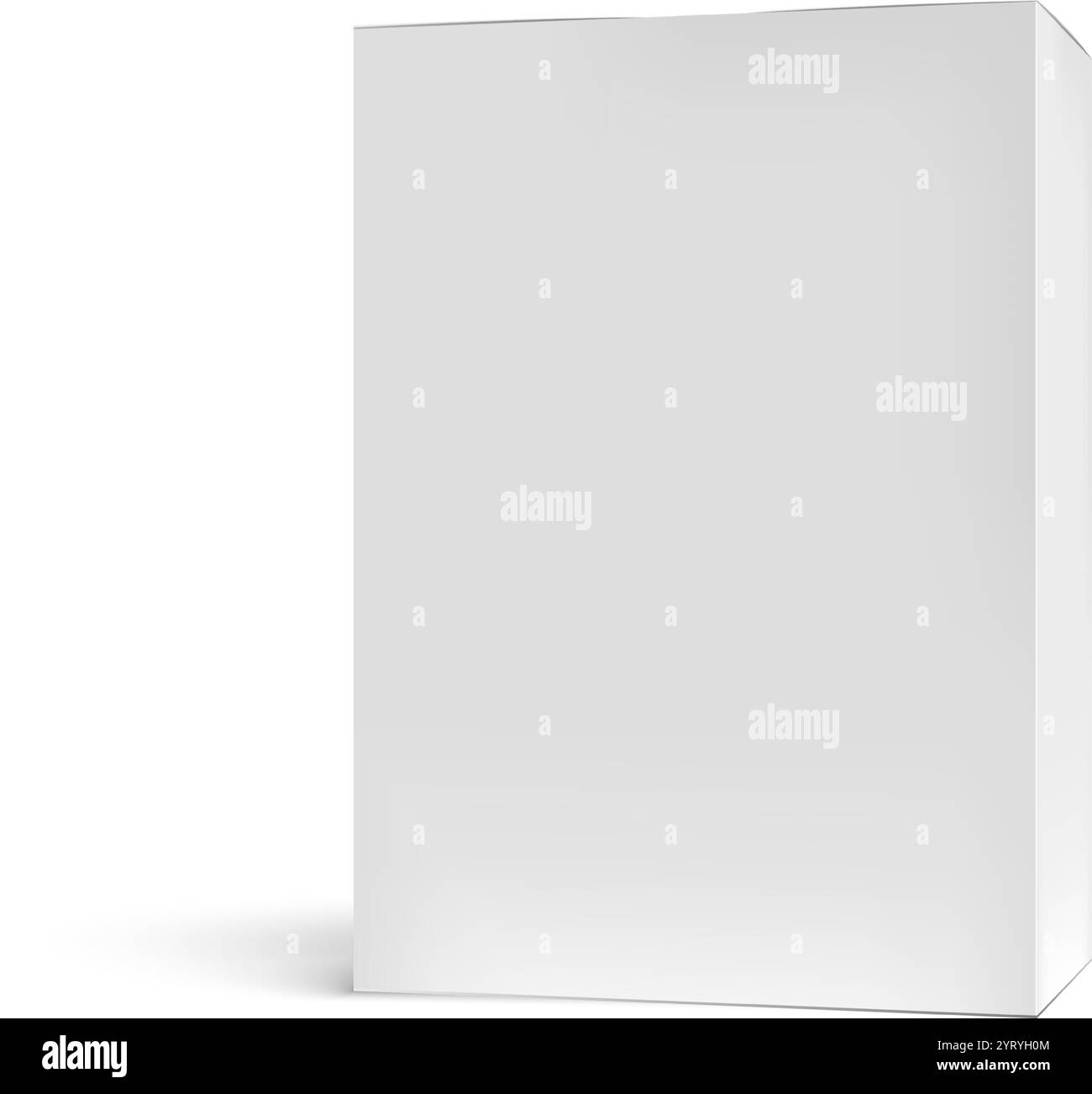 Realistic white cardboard box mockup casting a subtle shadow on a clean ...
