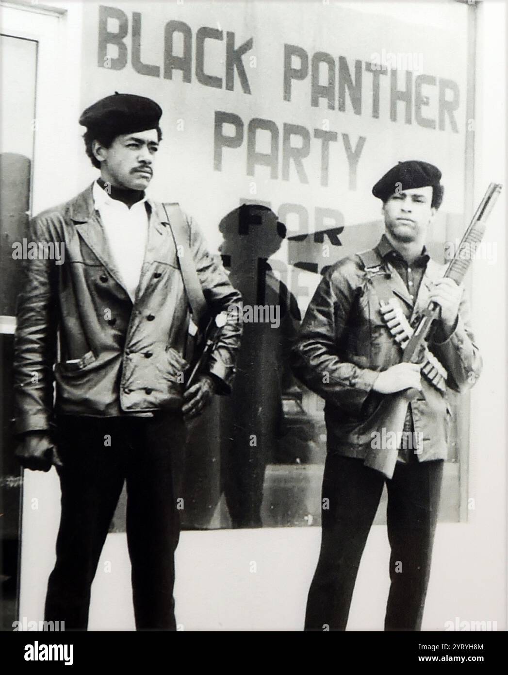 Robert George "Bobby" Seale (left) and Huey Newton (right), American ...
