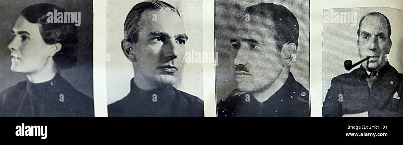 British Union of Fascist leadership figures circa 1936. (Left to right ...