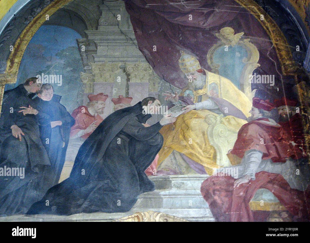 Fresco of the Pope approving the establishment of Society of Jesus ...