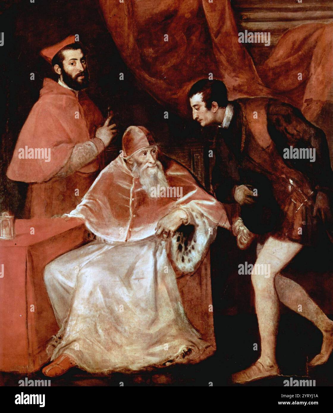 Titian's triple portrait, Pope Paul III and his Grandsons, depicts ...