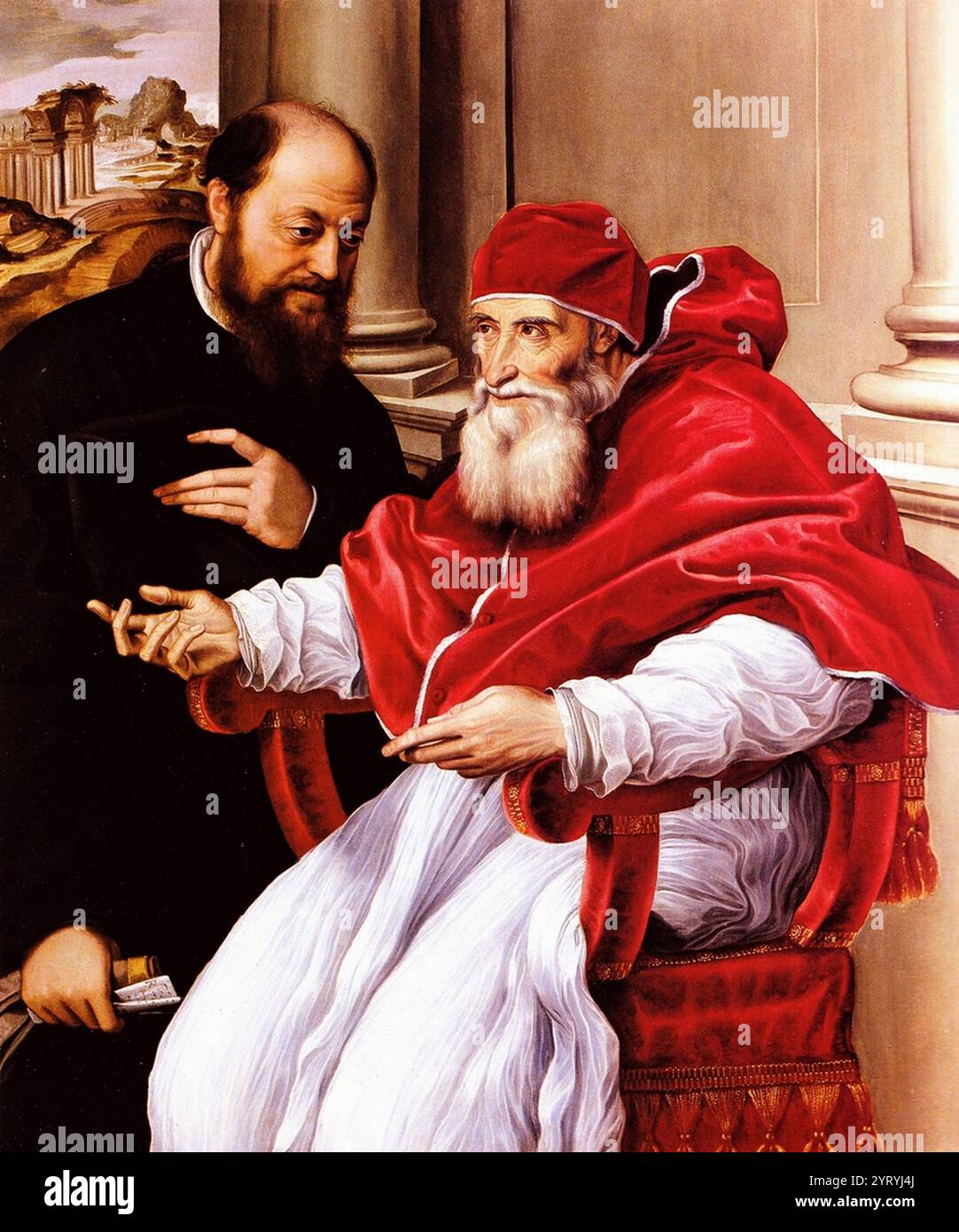 Portrait of Pope Paul III with cardinal Reginald Pole, attributed to ...