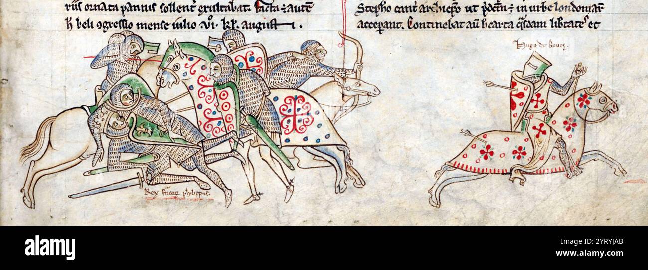 Medieval illuminated manuscript knight hi-res stock photography and ...