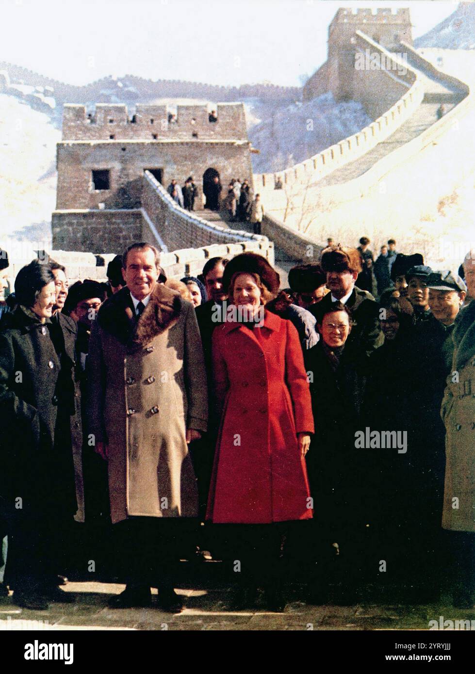 Richard Nixon and First Lady Pat Nixon's on the Great Wall of China ...