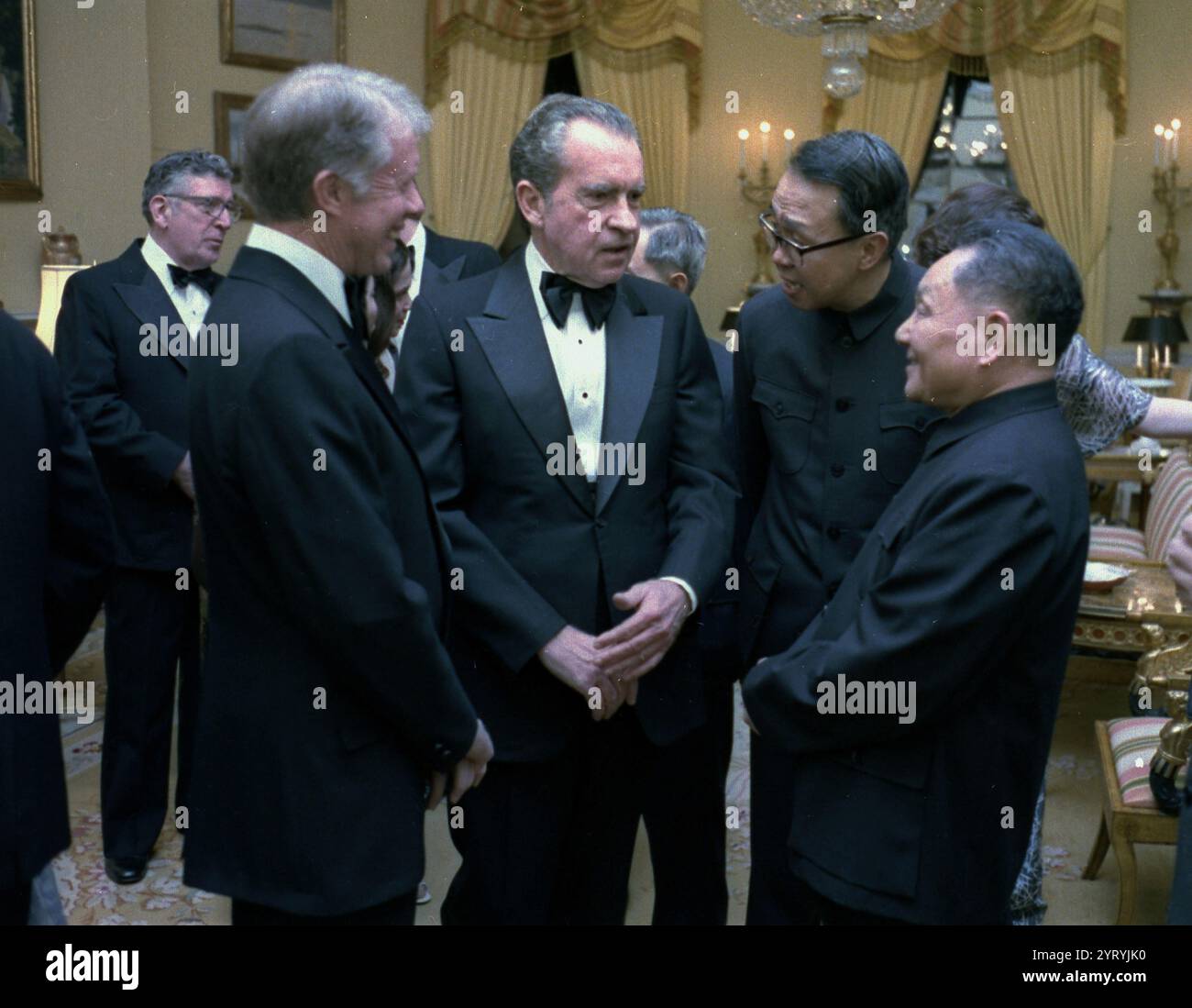 Jimmy Carter, Richard Nixon and Deng Xiaoping during the state dinner ...