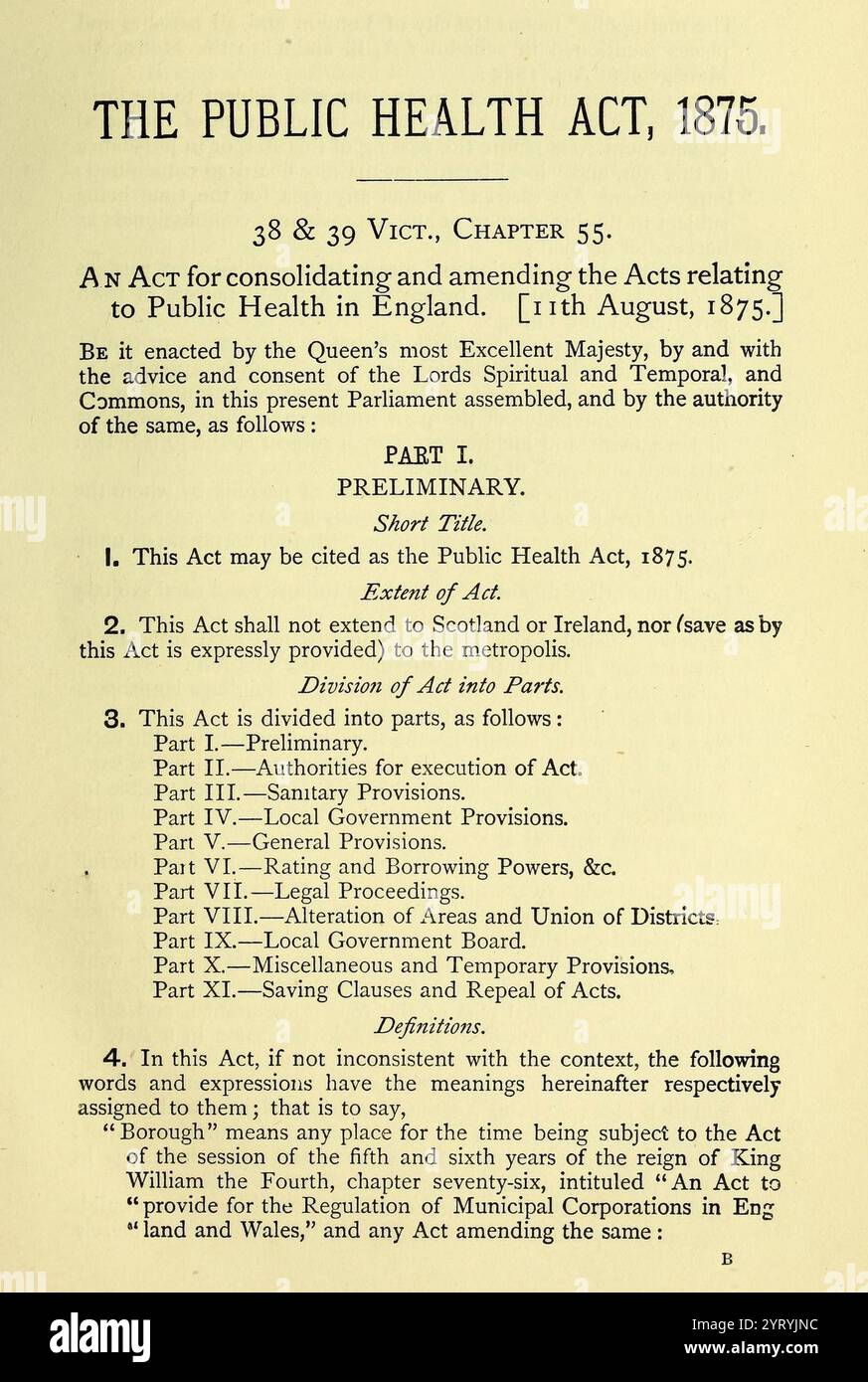 1875 public health act hi-res stock photography and images - Alamy