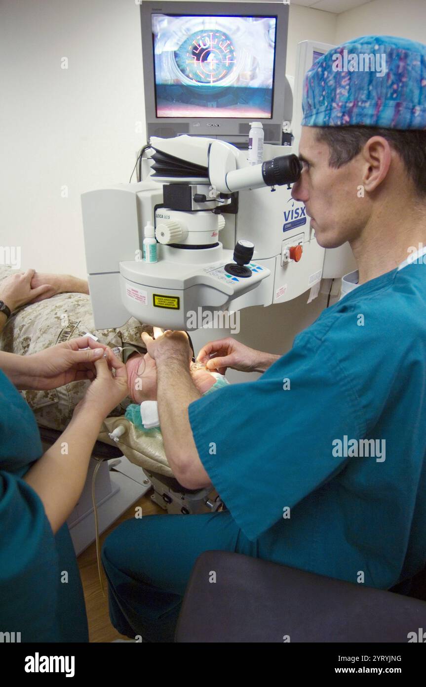 Laser radiation being delivered via a fibre for photodynamic therapy to ...