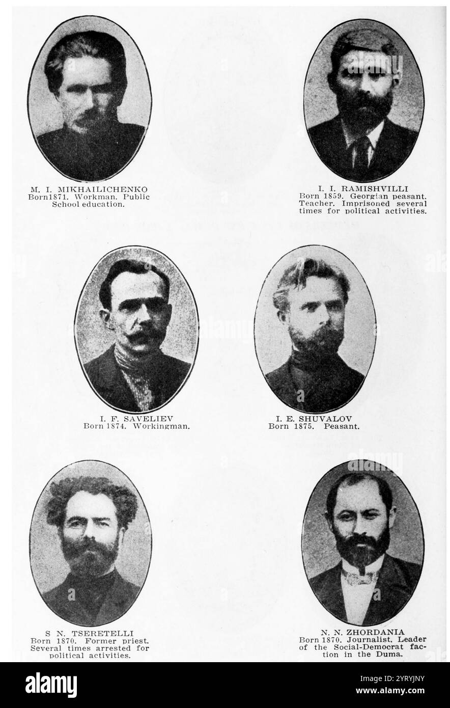 Social democratic Members of the first Russian Duma of 1906 Stock Photo ...