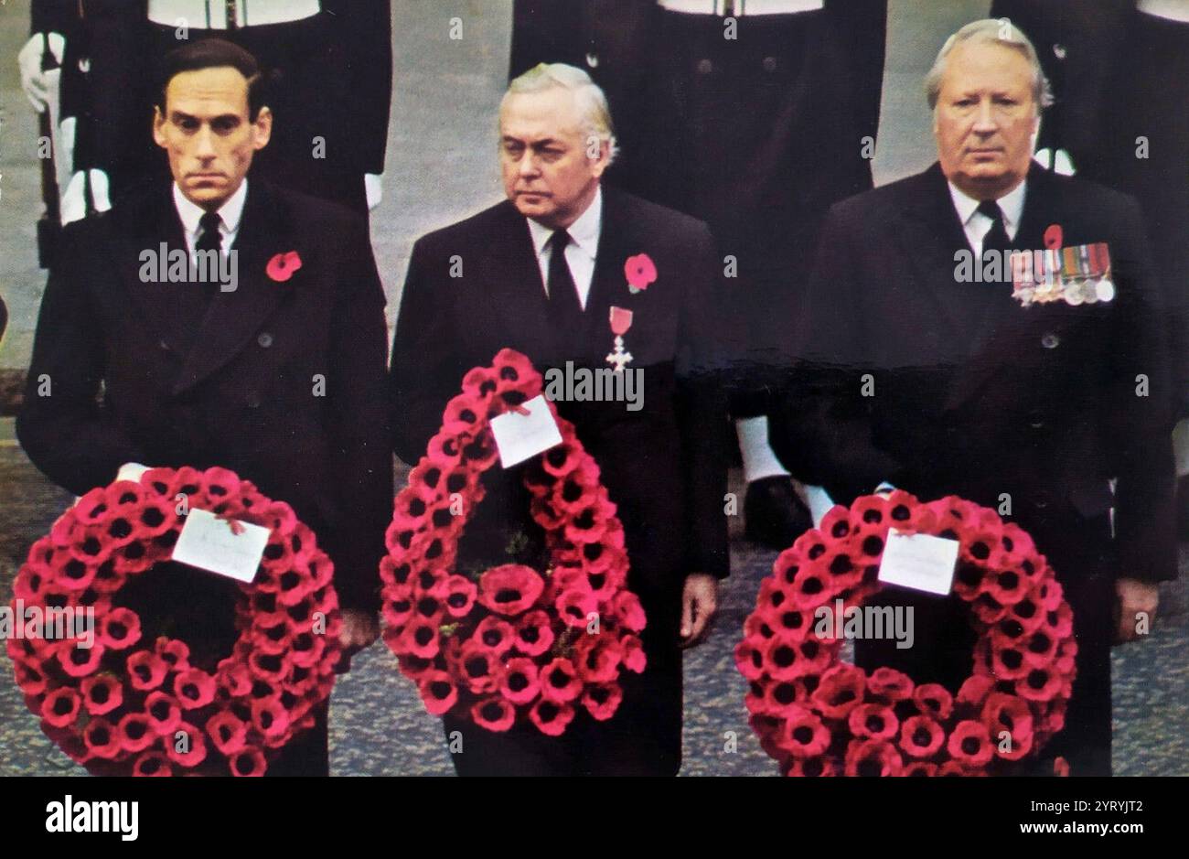 Left to right: Jeremy Thorpe, Liberal leader, Harold Wilson Labour ...