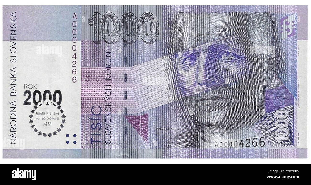 Slovakia 1000 Korun Banknote, 1993 Stock Photo - Alamy