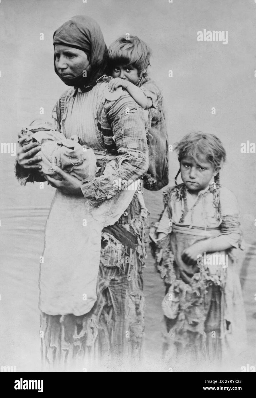 Photograph shows a poor, widowed Armenian woman and her children). In ...