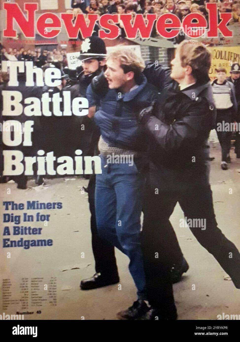 Newsweek Magazine cover depicting the arrest of a striker during the ...