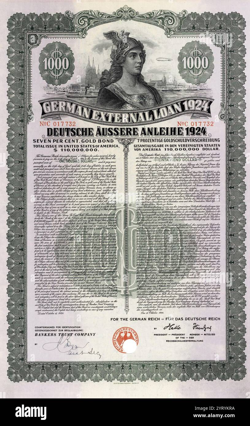 Dawes Bond. Germany was loaned 800 million Reichsmarks to be the base ...