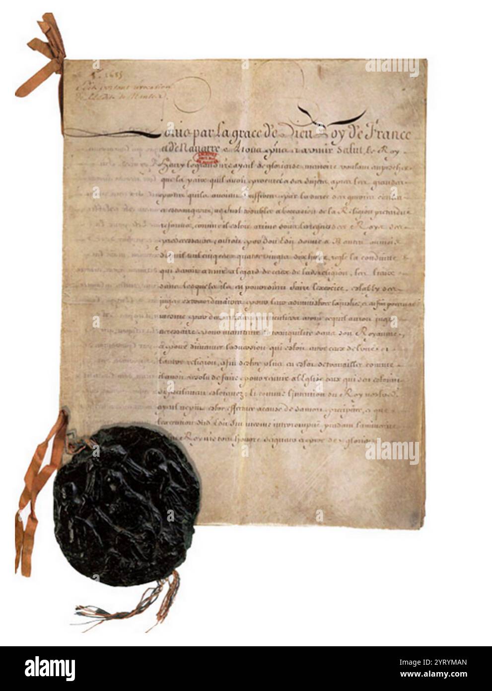 The 1685 Edict of Fontainebleau, (Revocation of the Edict of Nantes ...