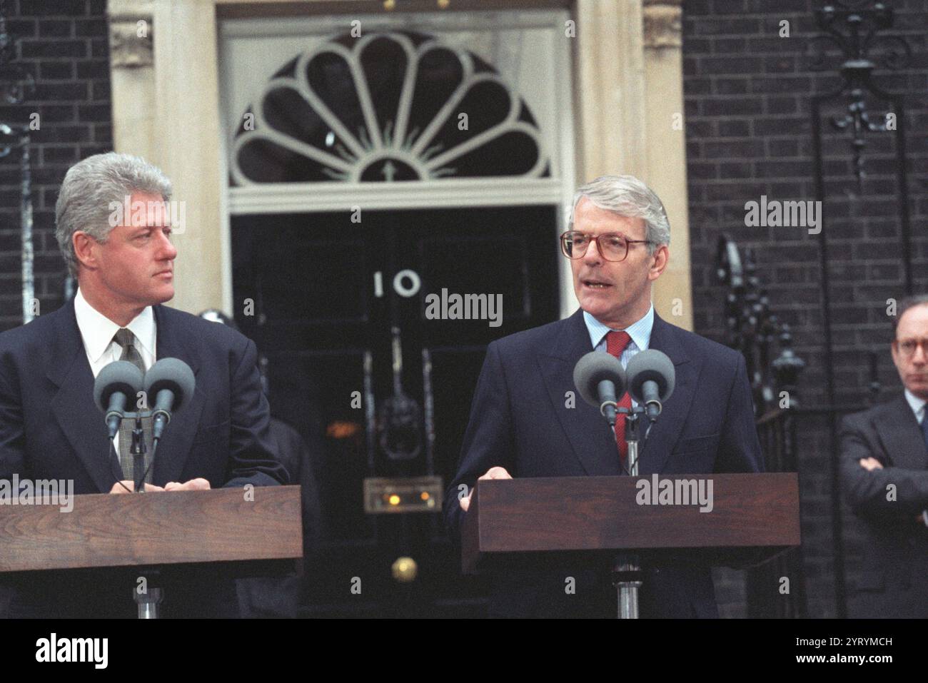 British Prime Minister John Major with US president Bill Clinton Stock ...