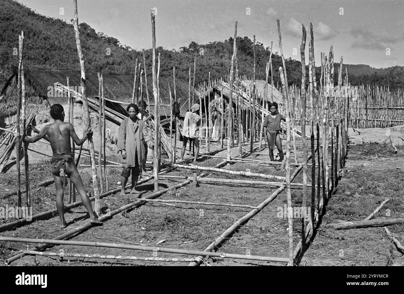 strategic Hamlet (village) in Vietnam. A loudspeaker was set up on the ...