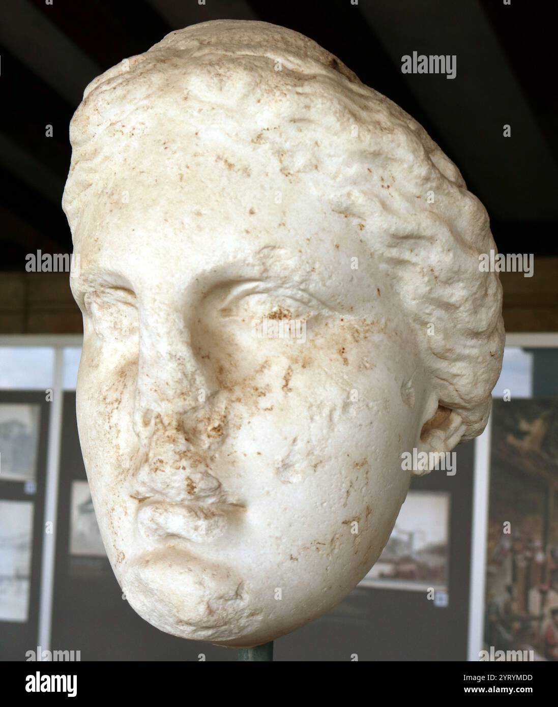 Head from a statue of Demeter, 3rd -4th century BC, Greek, Athens Stock ...