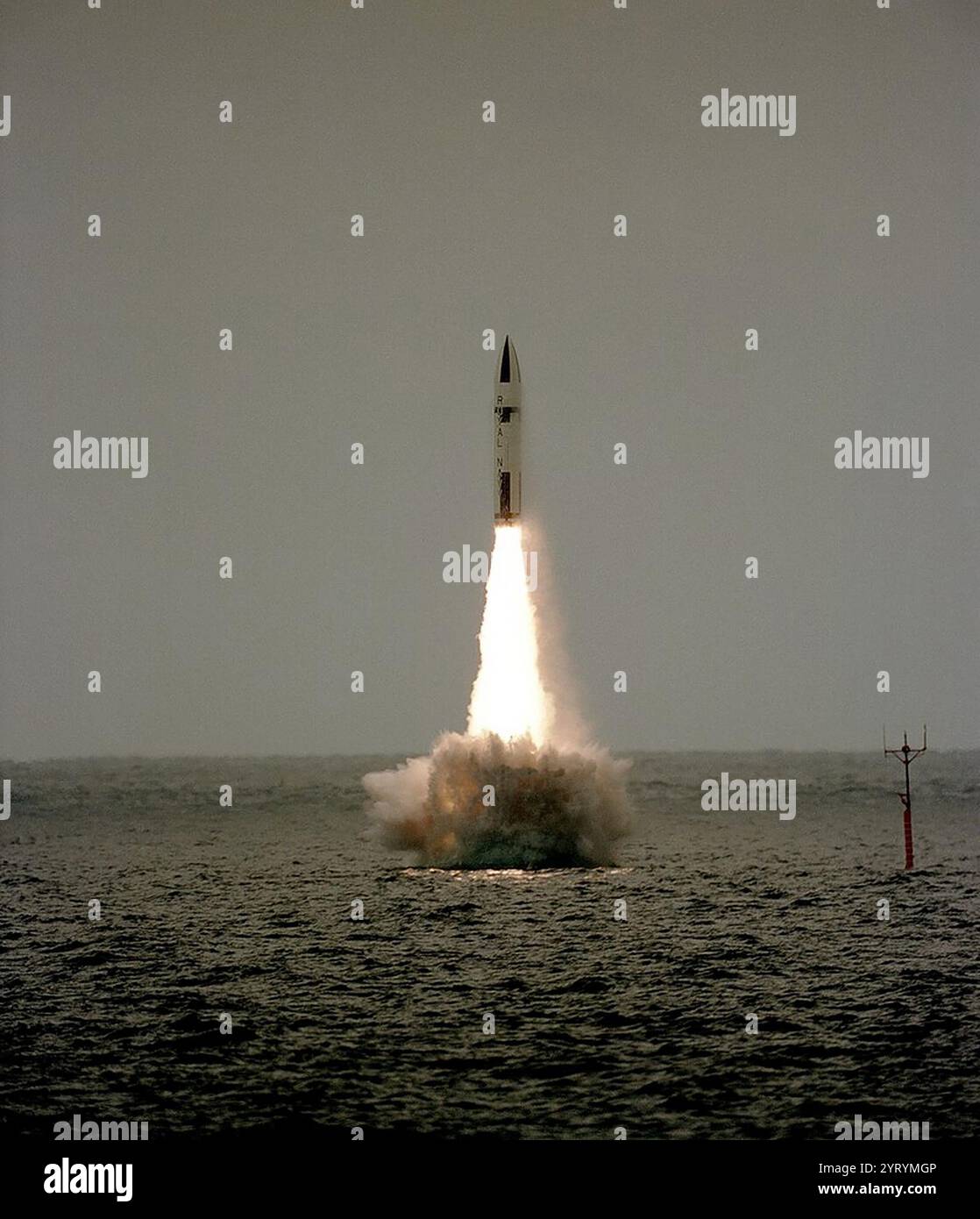 The Polaris SLBM missile. A submarine-launched ballistic missile (SLBM) is a ballistic missile ...