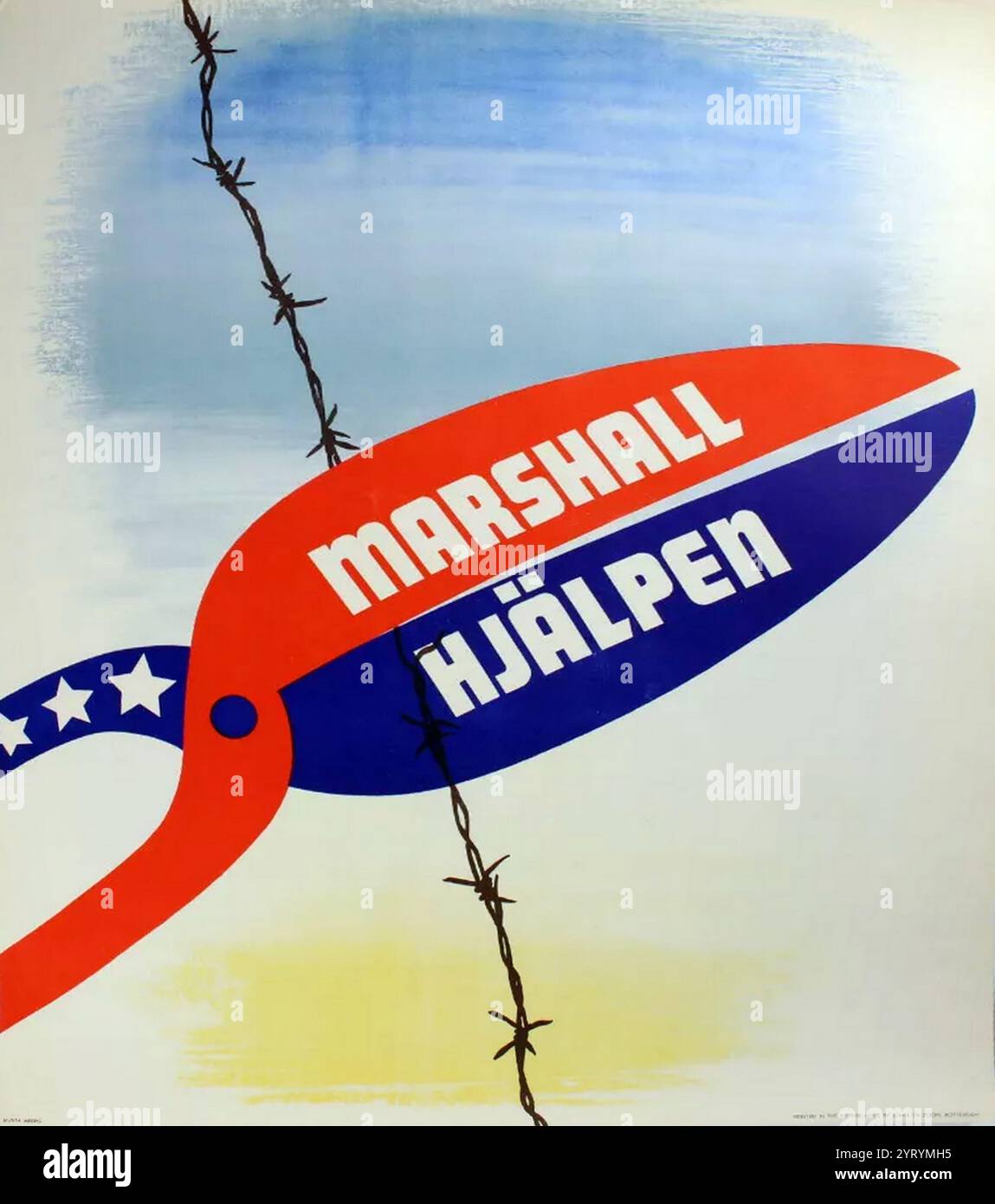 Poster from Norway depicting the Marshall Plan for Post-war economic ...