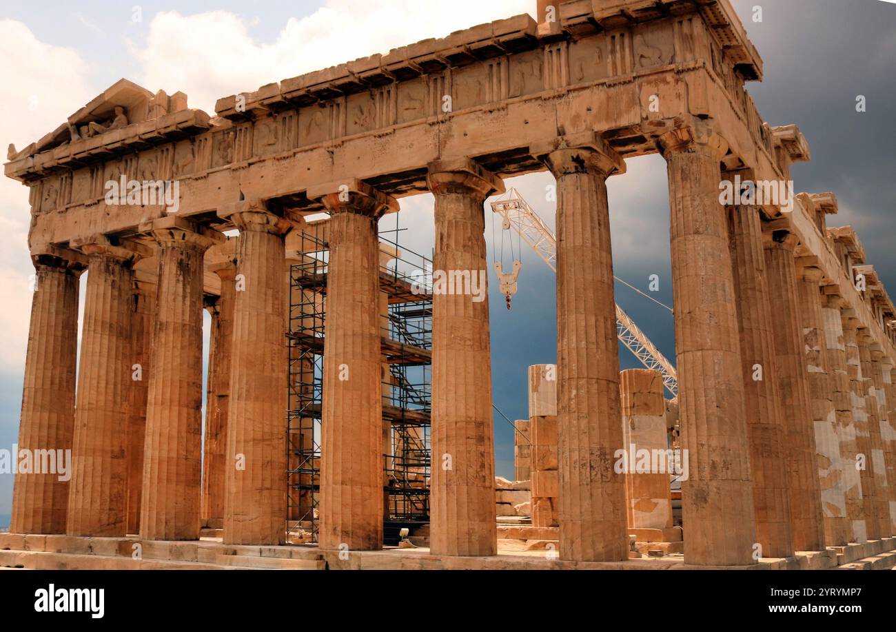 The Parthenon is a former temple, on the Athenian Acropolis, Greece, that was dedicated to the ...