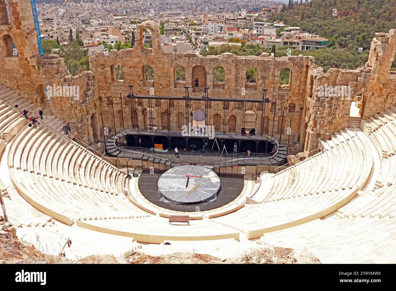 The Odeon of Herodes Atticus, a stone Roman theatre structure located ...