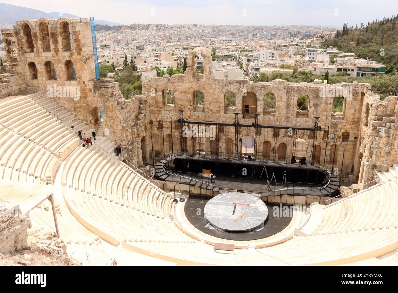 The Odeon of Herodes Atticus, a stone Roman theatre structure located ...