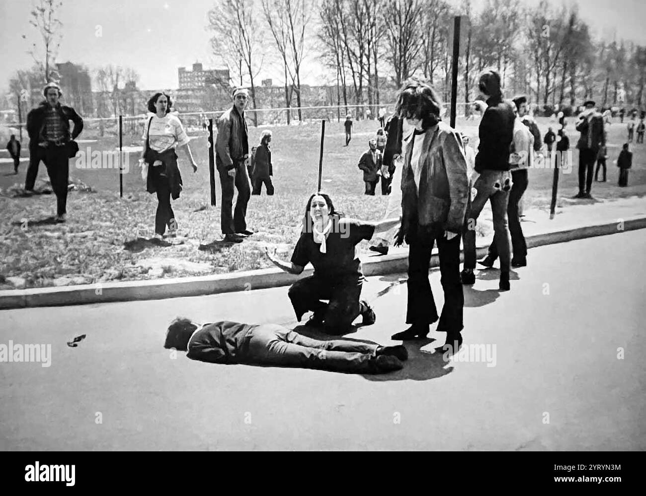 John Filo's Pulitzer photograph of Jeffrey Miller minutes after the ...