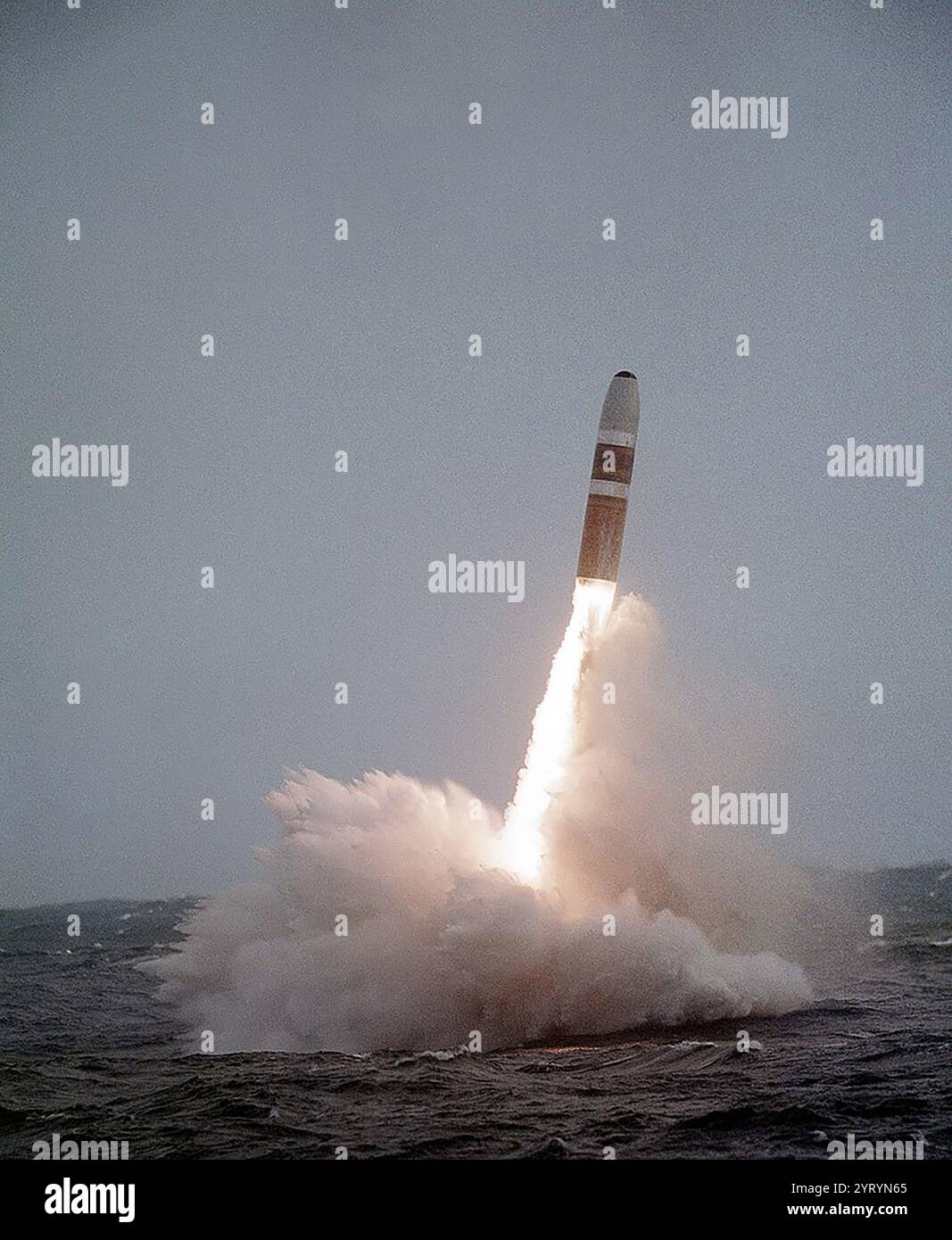 A UGM-96 Trident I clears the water after launch from a US Navy ...