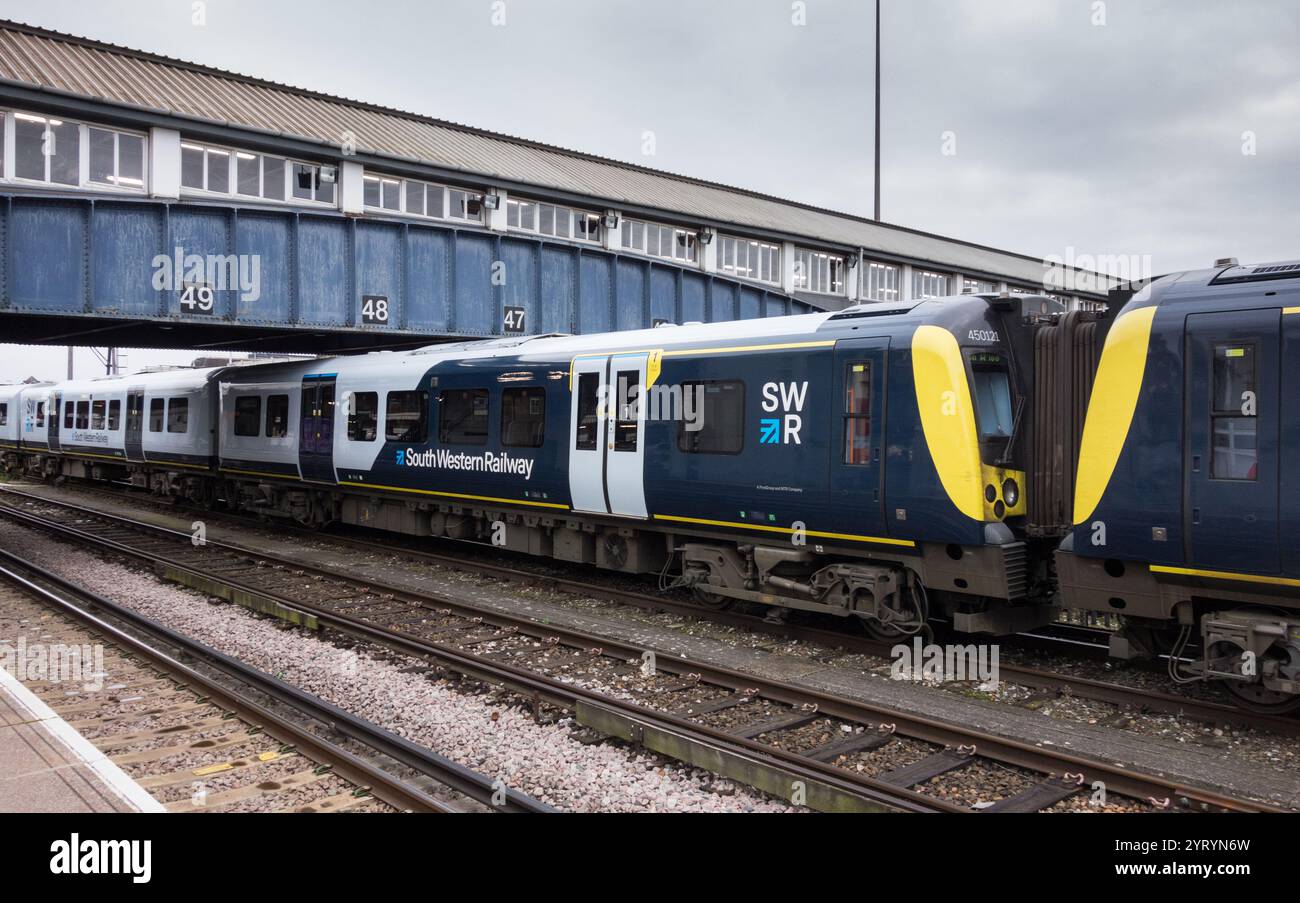 A South Western Railway train at Clapham Junction station, Clapham ...