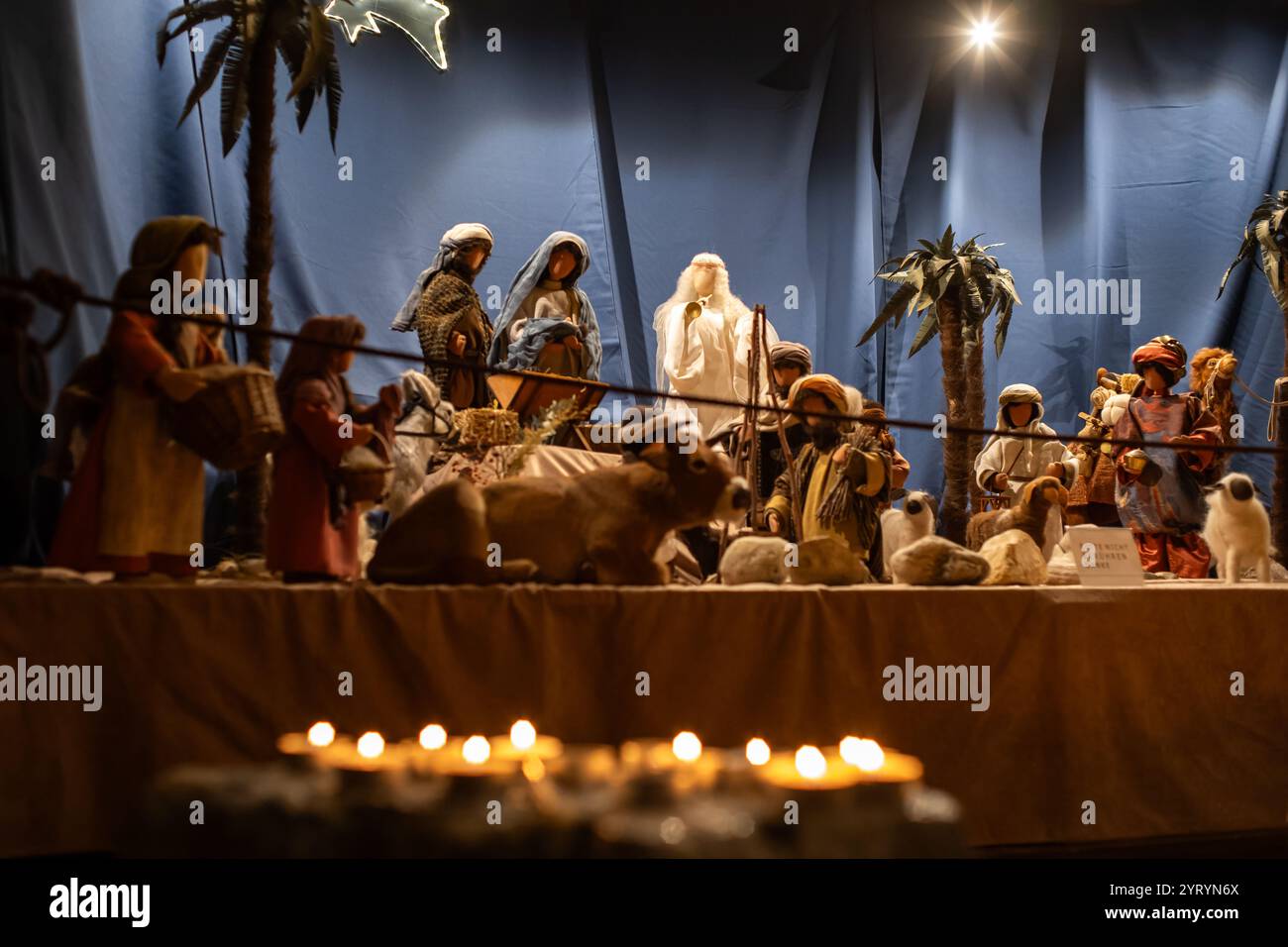 Jesus Christ nativity scene inside church in Europe during Advent ...