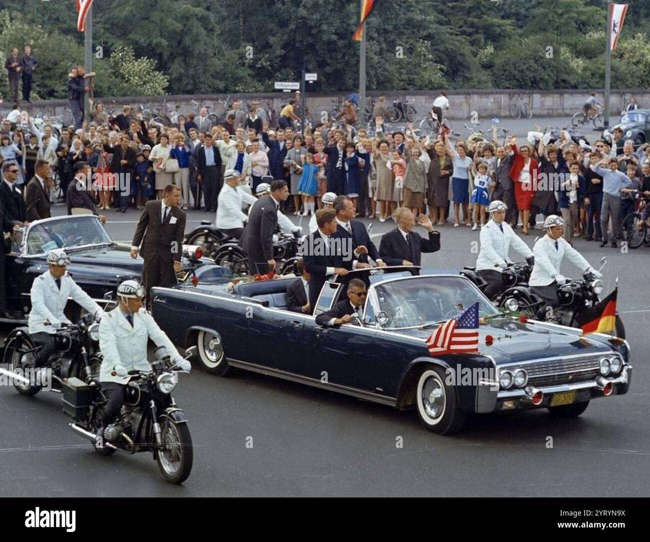 Kennedy, Willy Brandt and Chancellor Konrad Adenauer in Berlin ...