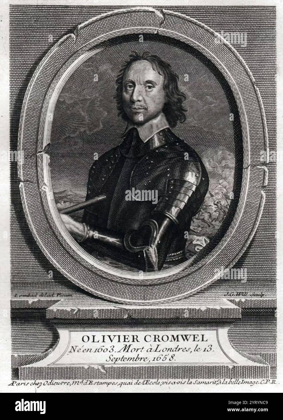 Oliver Cromwell as Lord Protector of the British Commonwealth. 1657 ...